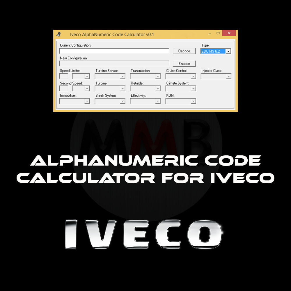ALPHANUMERIC CODE CALCULATOR IVECO MMB OBD2 SOFTWARE